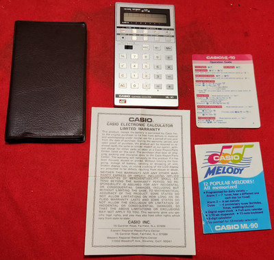 Vintage Casio ML-90 Melody Musical Clock Calculator + Case 1980 8w6 ...