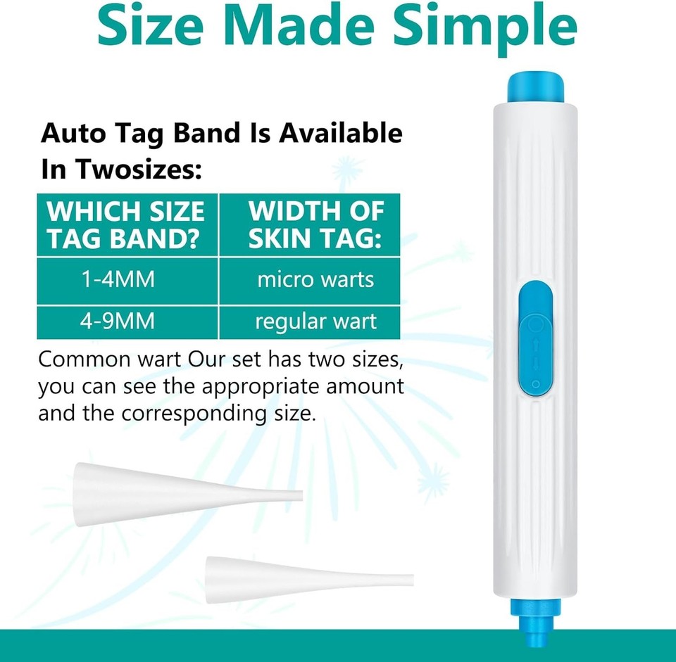 Painless Skin Tag Remover Device Kit Auto Safe Removal 1-9 MM Band Tool ...
