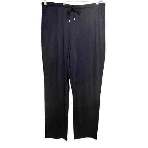 Women’s Plus Sz 3X Tall 30/32 Navy Knit Pants Elastic Waist Drawstring ...