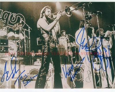 CHICAGO BAND SIGNED AUTOGRAPH 8x10 RP PHOTO CLASSIC ROCK ALL 5 PANKOW ...