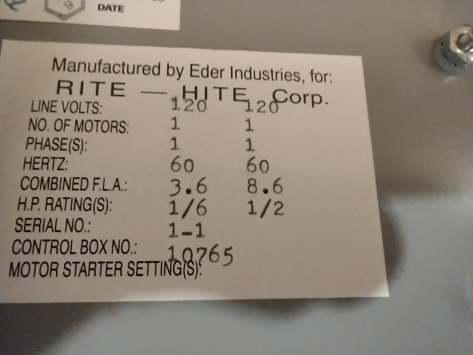 Rite-Hite Dok-Lok Vehicle Restraint Control Panel 10765, Keys and ...