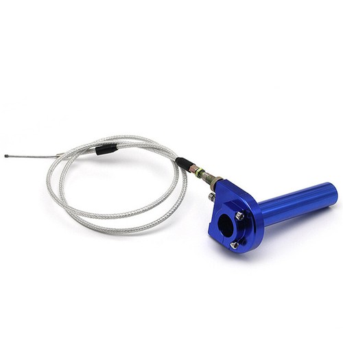 Blue CNC Aluminum Grip Twister + Throttle Cable For Motorcycle 7/8 ...