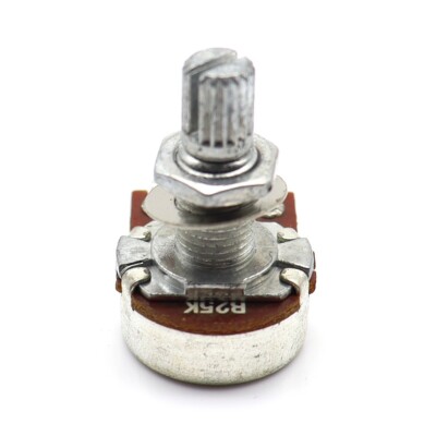 5x B25K Mini Size Metric Guitar Bass Pots 18mm Shaft Linear Taper ...