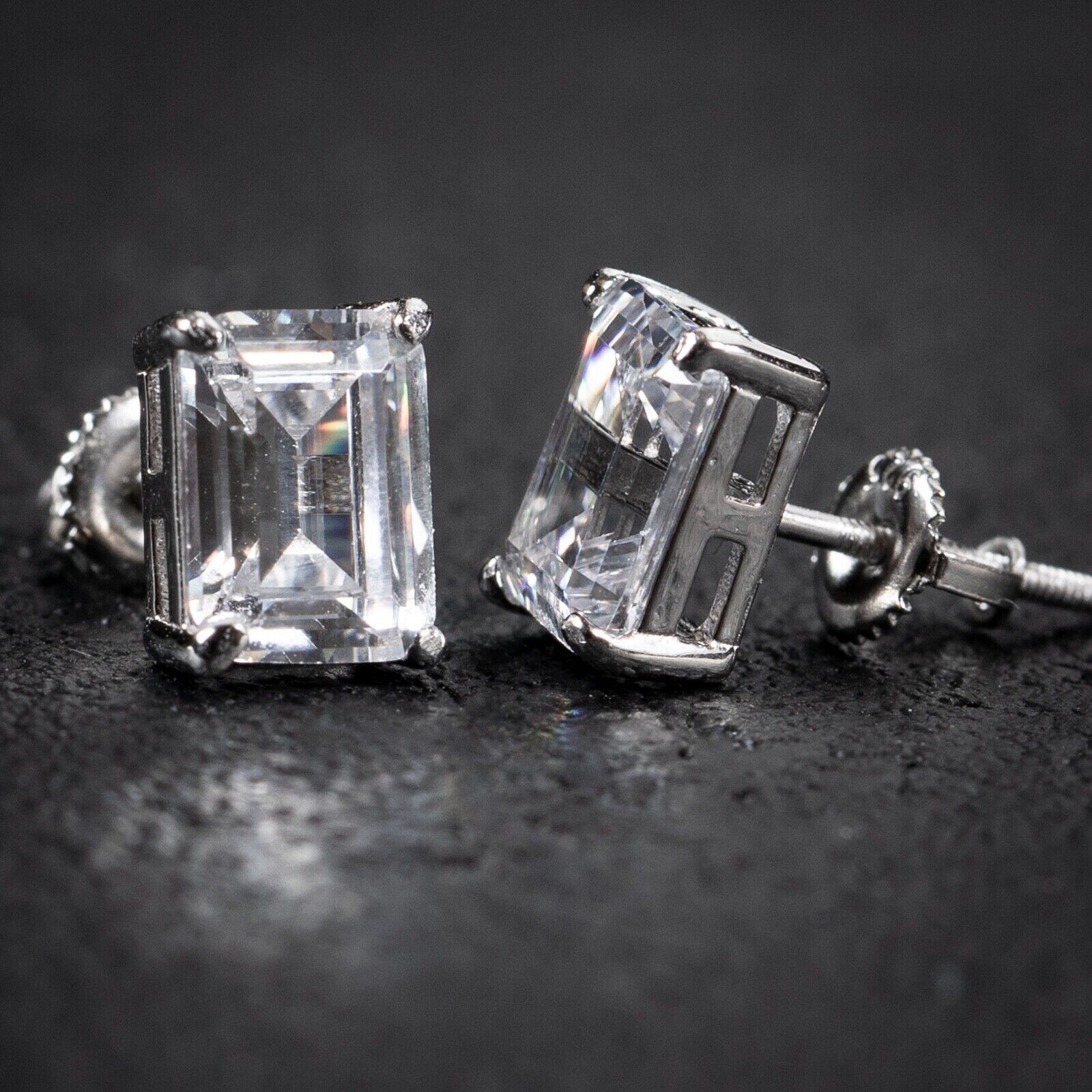 1.2 ct Round Simulated Diamond Men's Women's Screw Back Stud Earrings ...