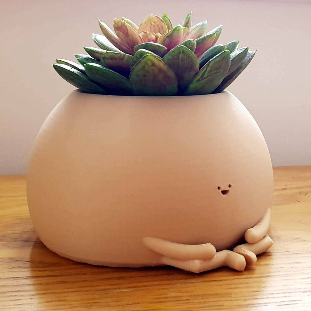 R# 4/5 Inch Cute Flower Pots Seated Yoga Pose Flower Pots for Home ...