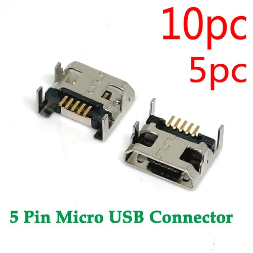 Micro USB Female 5Pin Port Jack Solder Plug Data Charging Socket 5P DIY ...