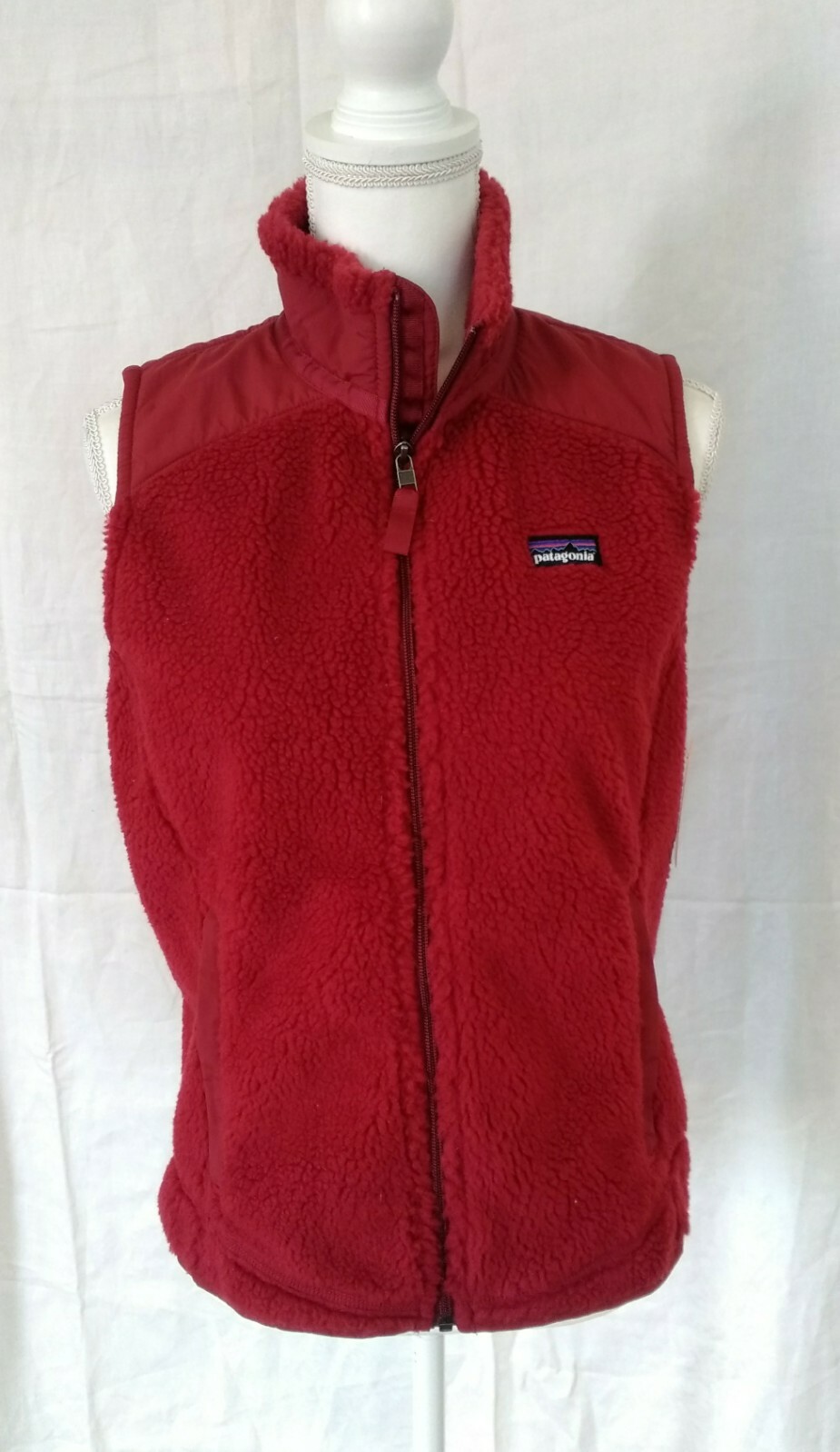 Patagonia Full Zip Fuzzy Vest Women's Medium Red INV#J1203 | eBay