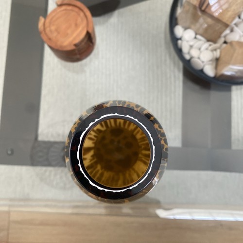 TOZAI HOME ART HAND MADE GLASS VASE WITH TORTOISE SHELL OR LEOPARD ...