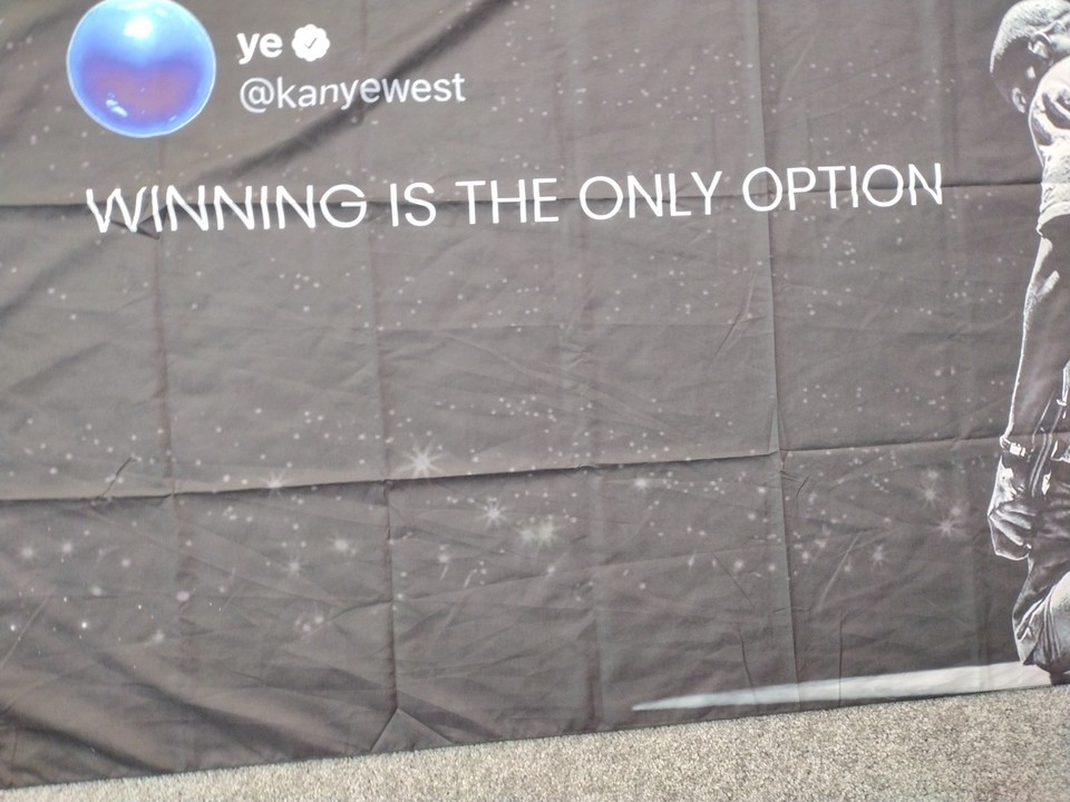 Kanye West YE Banner NWOT Yeezy Winning is the Only Option Wall Decor ...
