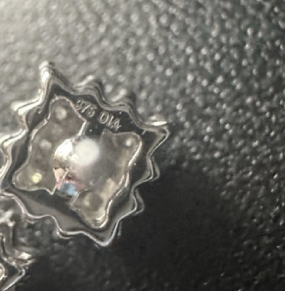 9ct White Gold Diamond Cluster Earrings | eBay UK