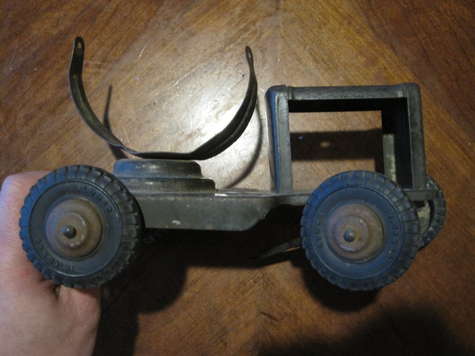 Vintage Antique Marx Lumar Tin Toy Army Truck Trailer Spotlight Parts ...