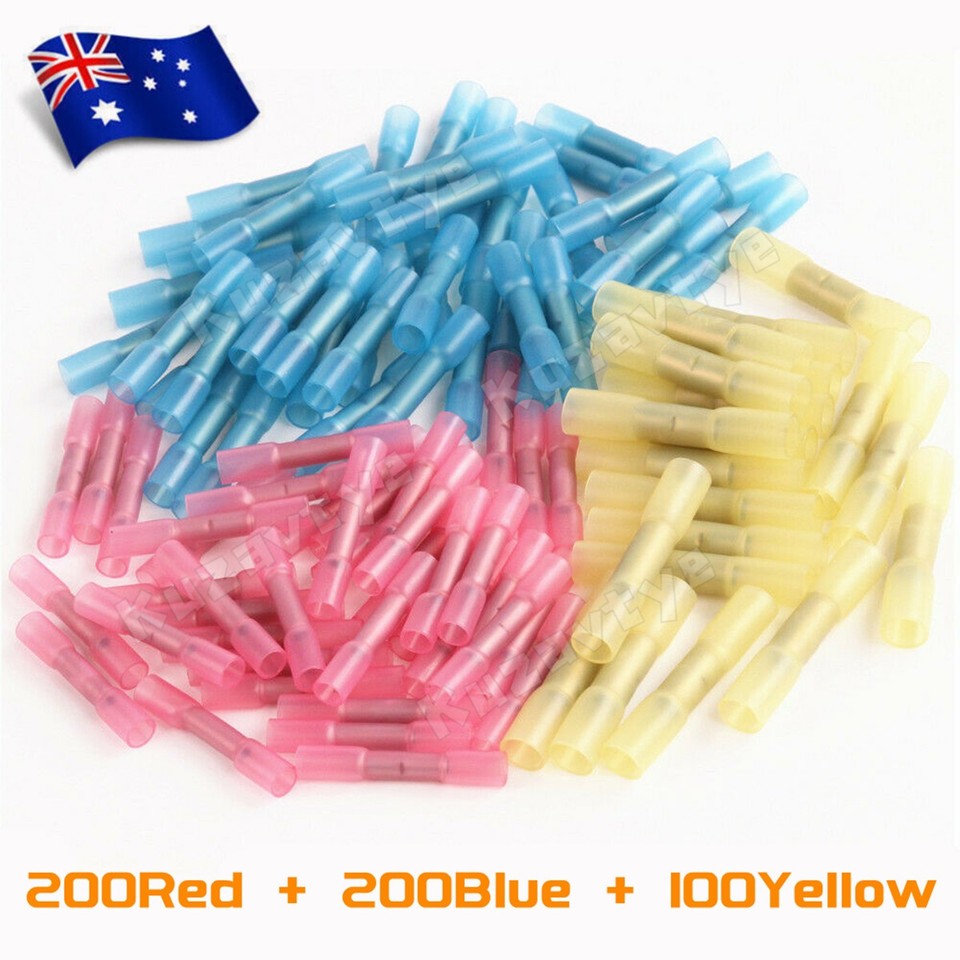 200/500x Waterproof Heat Shrink Butt Wire Connector Insulated Crimp ...