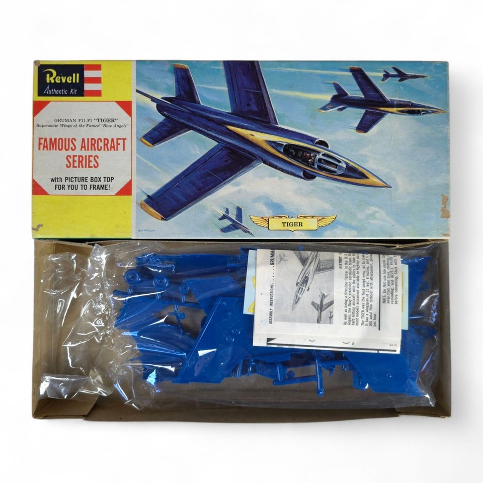 1961 Revell Grumman F11-F1 Tiger, Blue Angels 1:54Scale Kit H-169:100 ...