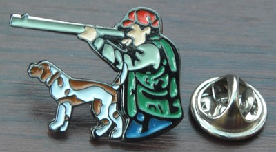 Hunter & Hunting Dog Pin Badge Brooch Gun Shooting Rifle Gift | eBay