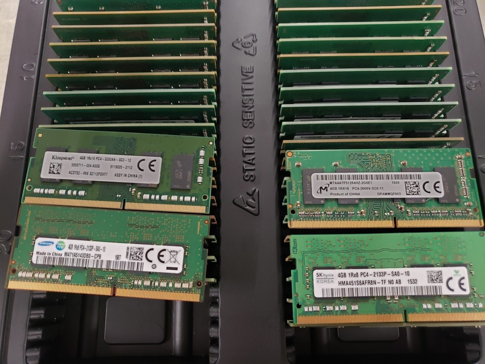 Lot of 100x 4GB DDR4 PC4 SODIMM Laptop RAM Memory-Mixed Speeds and ...