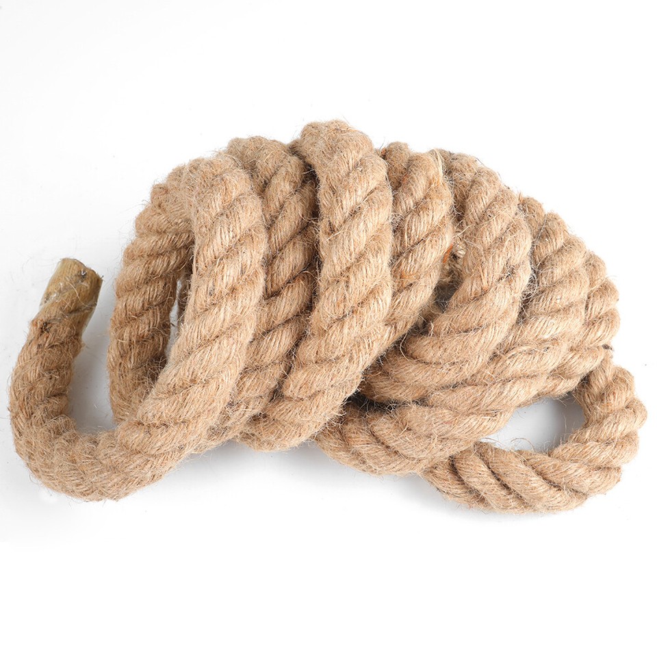 Natural Thick Hemp Rope Twisted Strong Jute Rope 4-Strand Burlap Rope ...