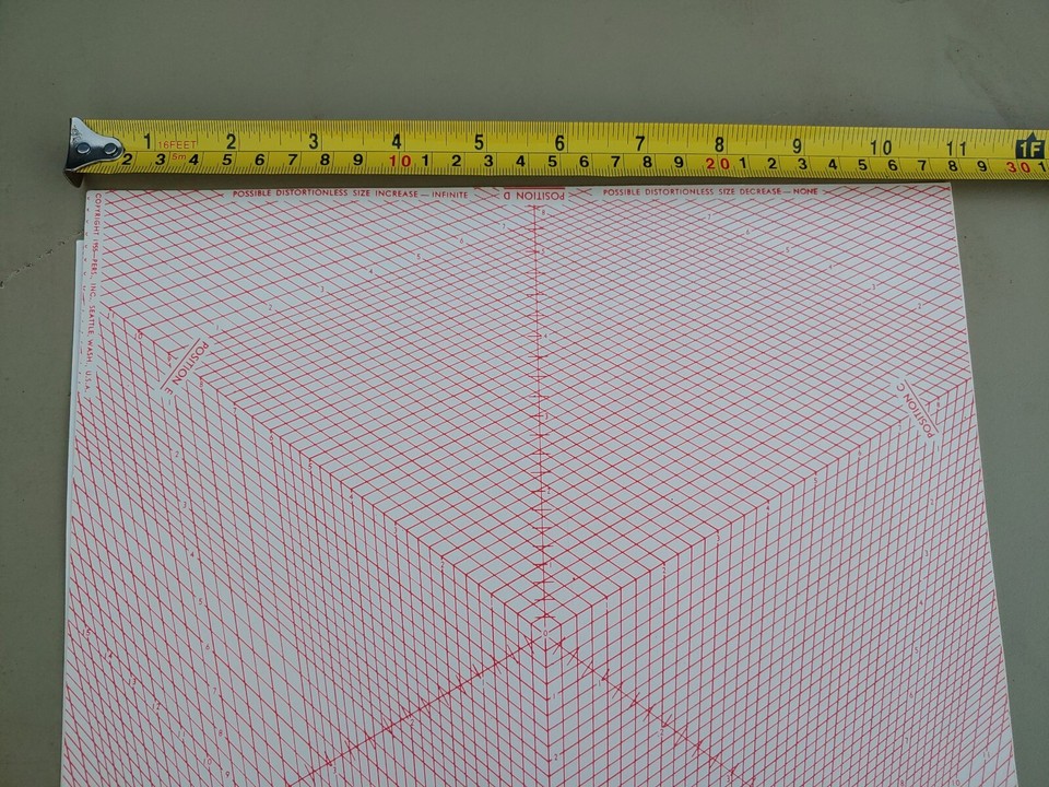 1955 Lawson Perspective Grid Charts Size IX Basic Set W Selector Charts ...