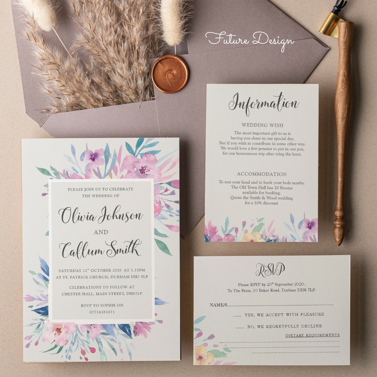 Heading Design Wedding Invitation Rileys & Co 50 Pack Wedding