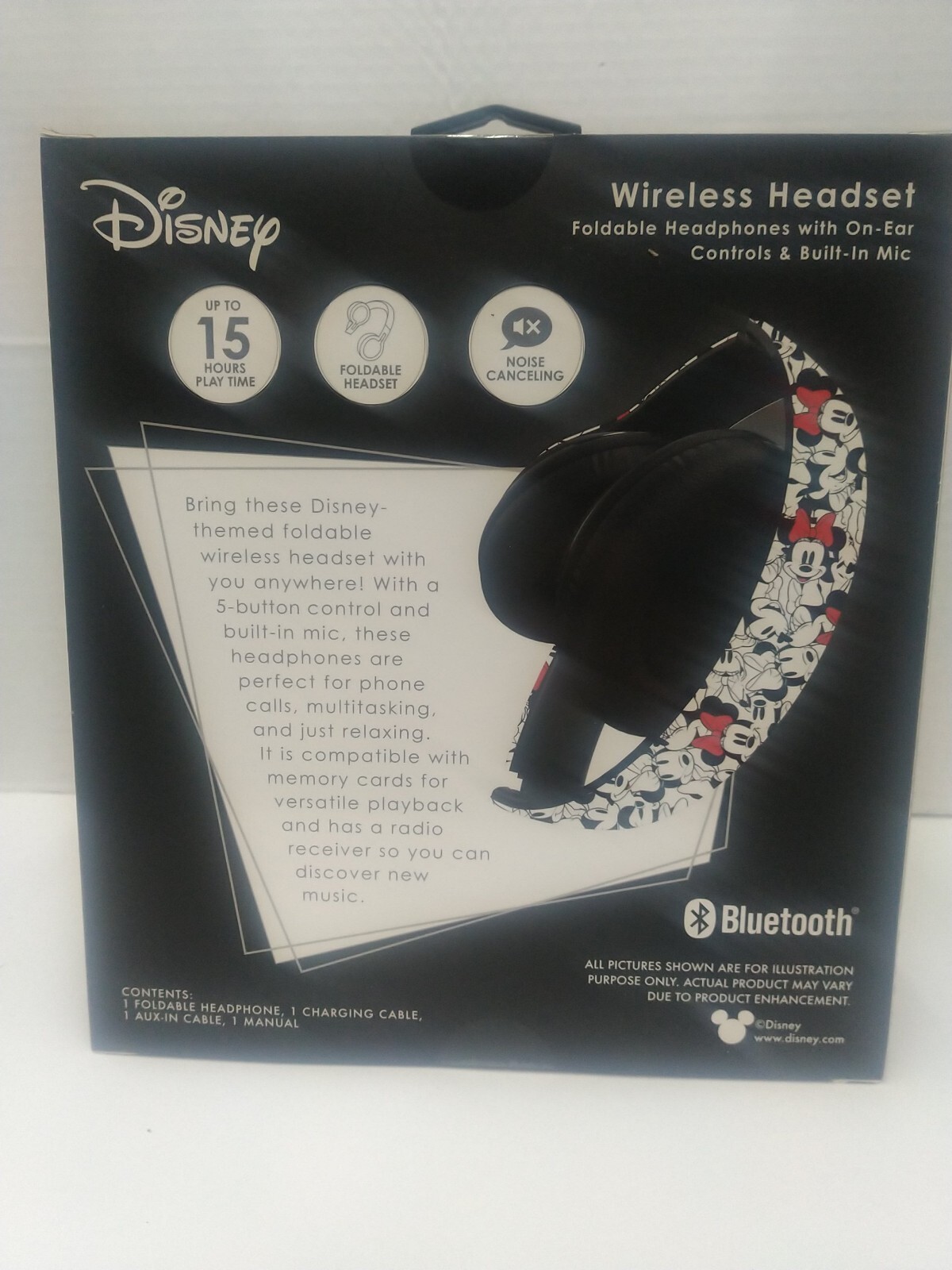 DISNEY Wireless Headset Mickey Mouse Bluetooth Multicolor Noise ...