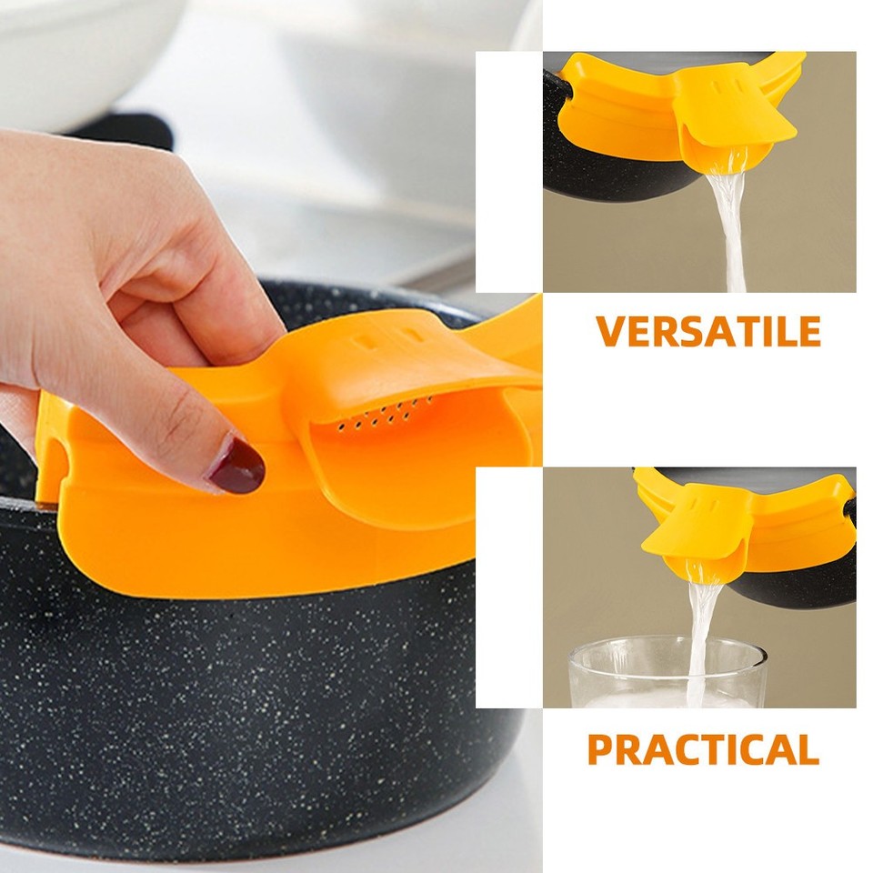 2 Pcs Clip on Pot Grease Strainer Edge Deflector Pour Funnel Anti-spill ...
