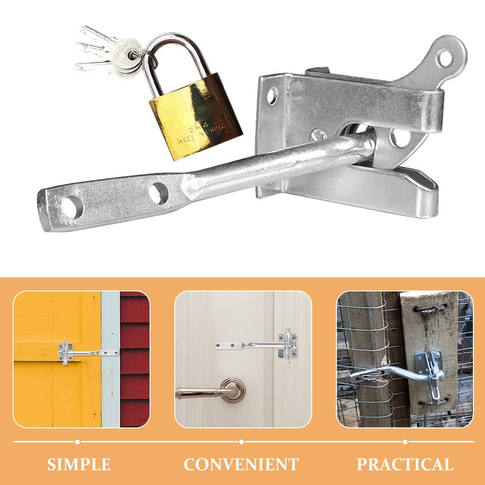 Gate Locking Supplies Latch for Metal Fence Locks Outdoor Garden | eBay ...