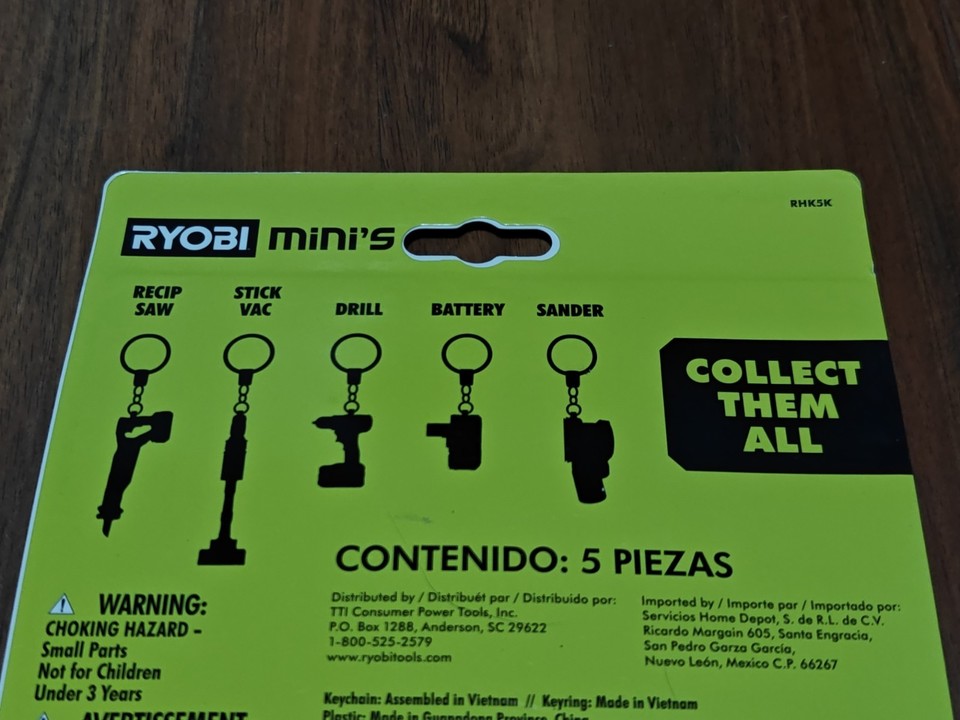 Ryobi Mini Keychains! Set Of 5, BRAND NEW | eBay