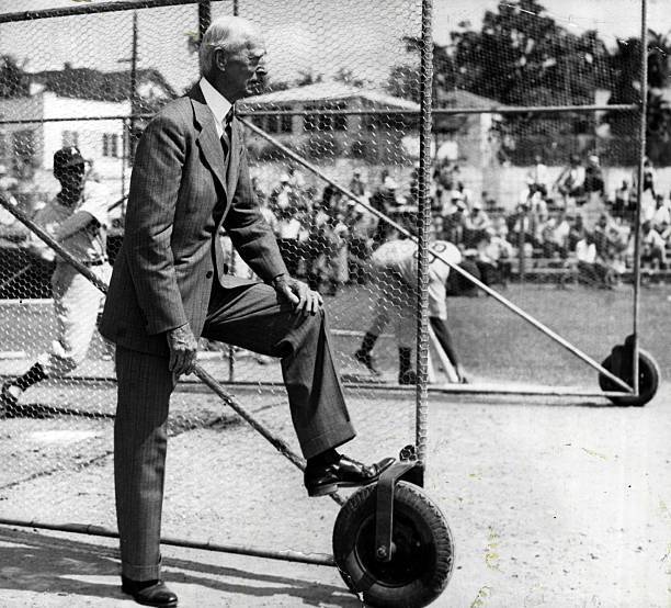 Manager Connie Mack of the Philadelphia Athletics watches his play- Old ...