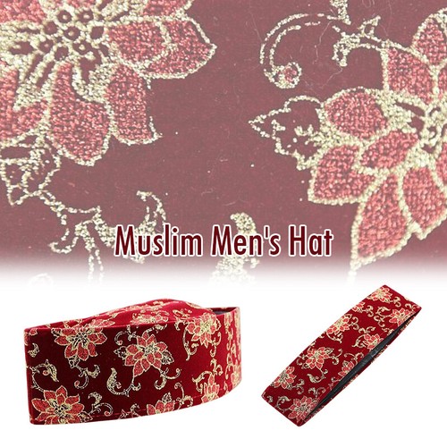 Men Muslim Arabic Hat Wedding Red Beanie Cap Prayer Islam Turkish ...
