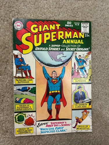 Superman 80 Page Giant Annual #8 Silver Age 1963 DC COMIC SECRET ORIGINS | eBay