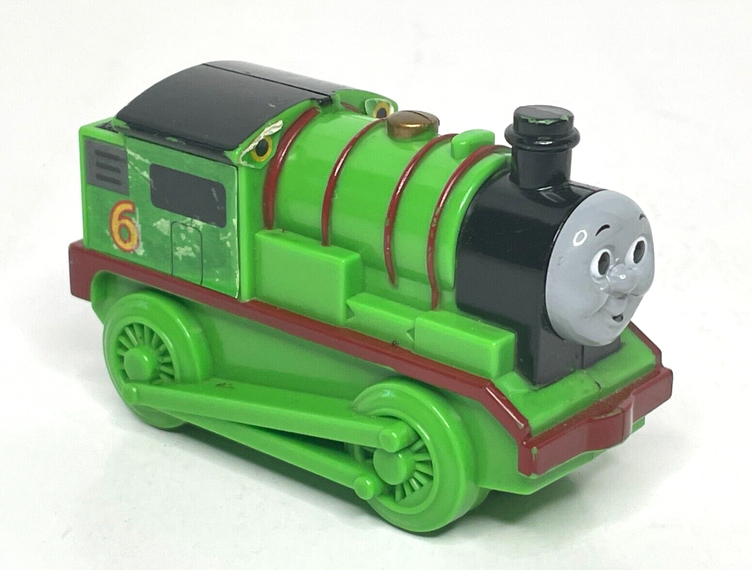 Thomas the Train Percy Number 6 Railway all plastic fixed green wheels ...