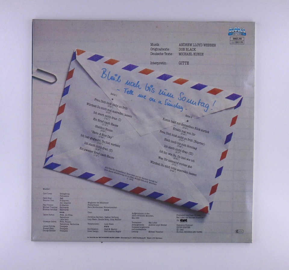 12 " LP - Gitte - Bleib Noch up To Monday - KK232 | eBay