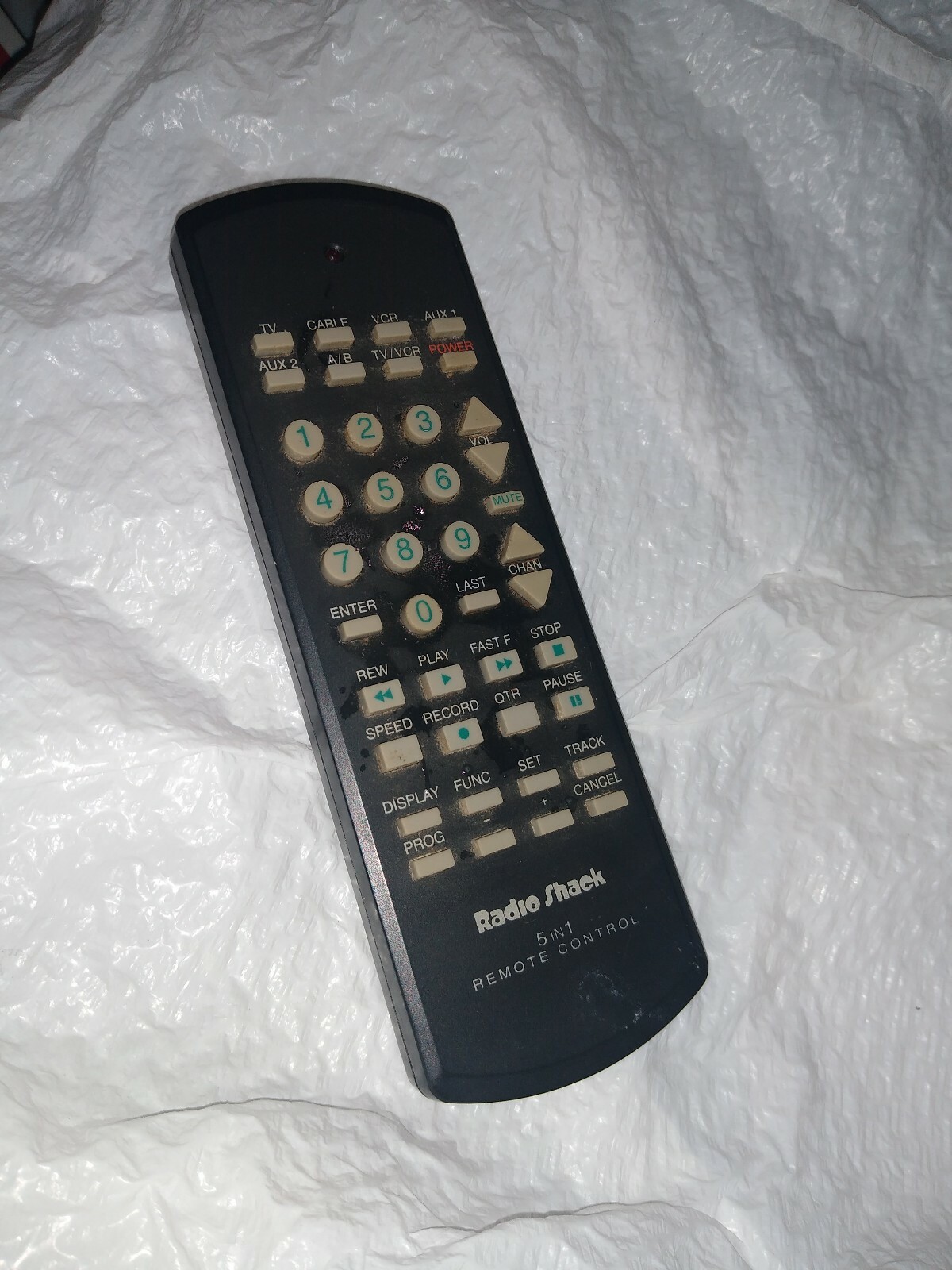 Vintage radio shack 5 in 1 Remote Control number 15-1908 VCR TV CABLE ...