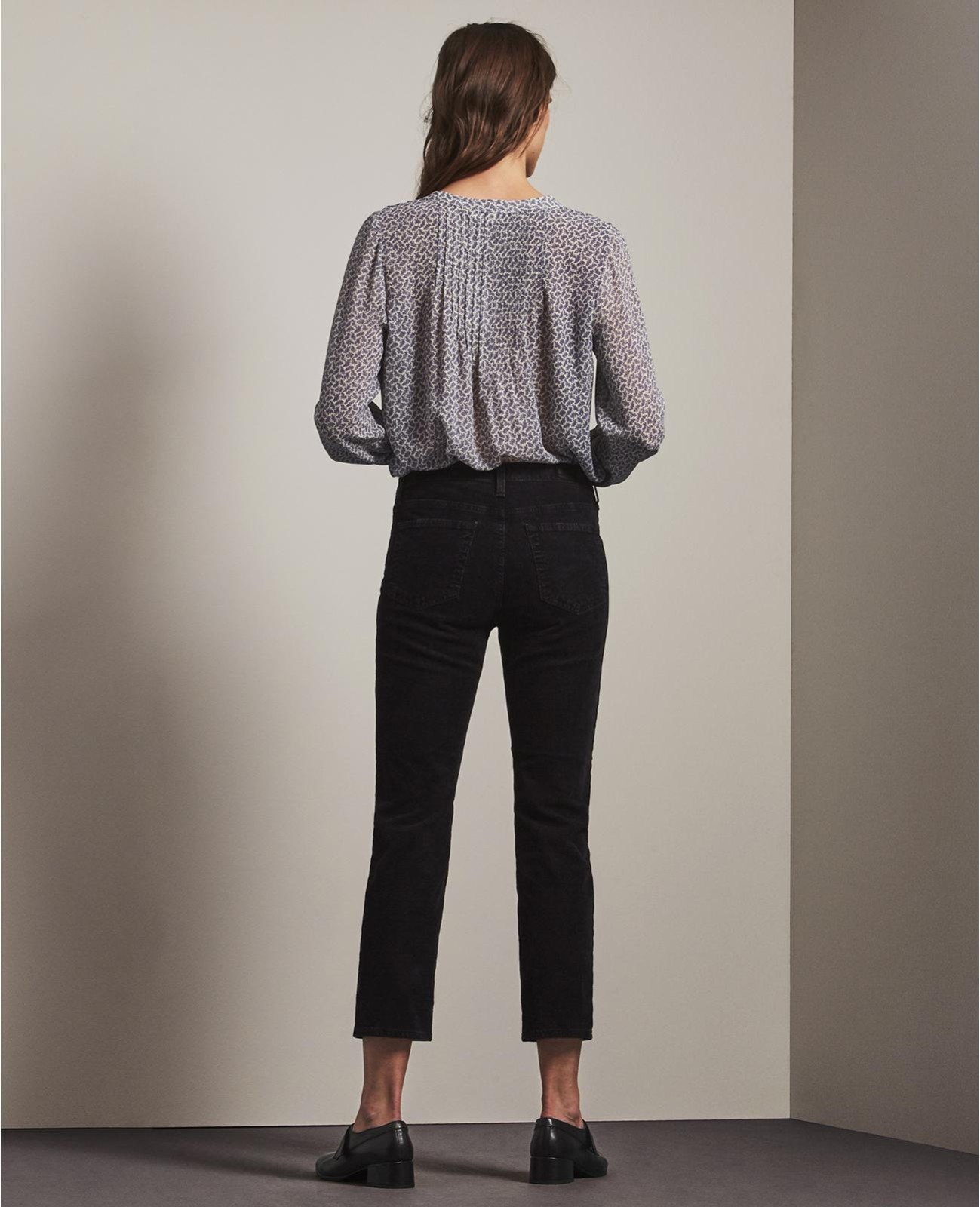 NWT AG THE ISABELLE HIGH-RISE IMMERSED BLACK STRAIGHT CROPPED CORDS 32 ...