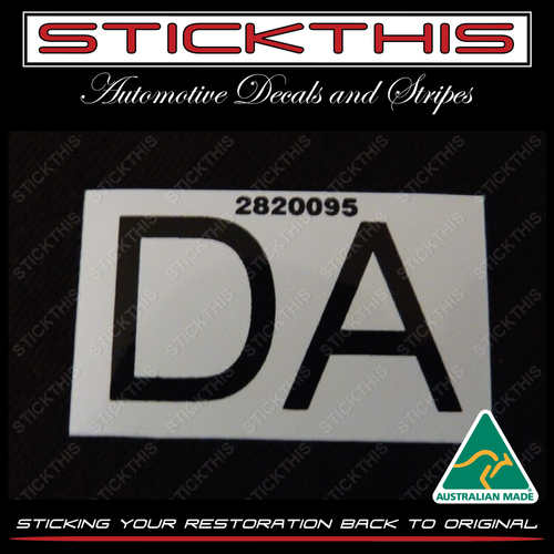Radiator Picking Label Decal Holden, DA 2820095 - HQ HJ Auto 173 202 no ...