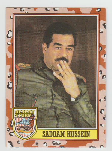 Saddam Hussein 1991 Topps Desert Storm Trading Card #189 FIRST CARD ...