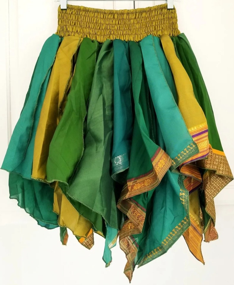 ~tav~ LOT of 5 ~ Silk Gypsy Fairy Elf Peasant Asymmetric Boho Hanky ...