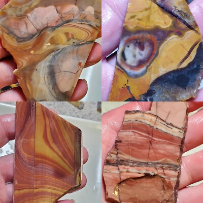 4 Wonderstone Banded Bullseye Tube Jasper Rough 204g Agate Nevada ...