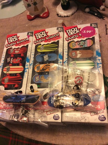 TECH DECK BENDY BOARDS SPINMASTER ERASER SKATEBOARD LOT SET 15 PC + 2 ...