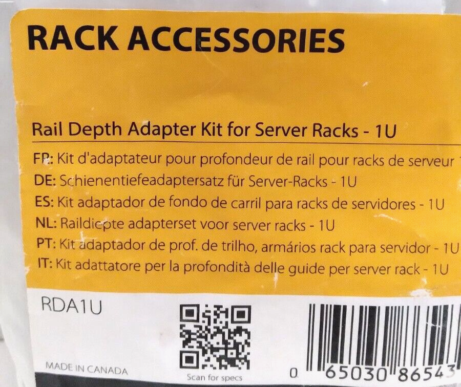 StarTech Rackmount Series RDA1U Rail Depth Adapter Kit for Server Racks ...