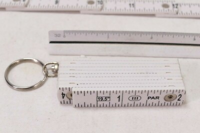 VINTAGE RULE RULER TAPE MEASURE FOLDING KEY CHAIN 19.5" Ruler folds ...