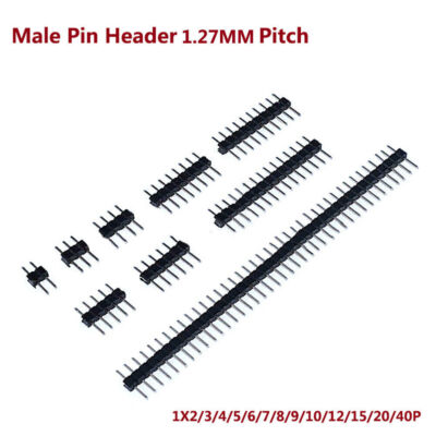 Male Pin Header 1.27mm Pitch 1X2/3/4/5/6/7/8/9/10/12/15-40P Connector ...
