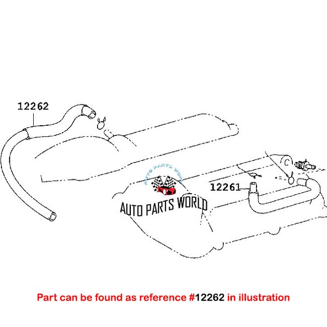 12262-31030 Toyota Hose Ventilation No.2 1226231030 Genuine OEM Part ...