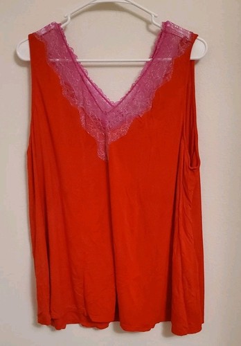 Soma Women's Red Sleep Lace V-Neck Tank Top Size 2XL | eBay