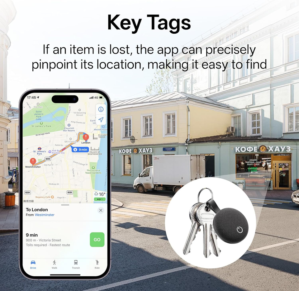 Air Tracker Tag-4 Pack, [Apple Mfi Certified] Smart Tag for Apple Find ...