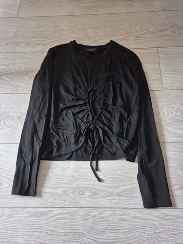 All SAINTS Black Long Sleeve top, Drawstring Cut Out at front | eBay UK