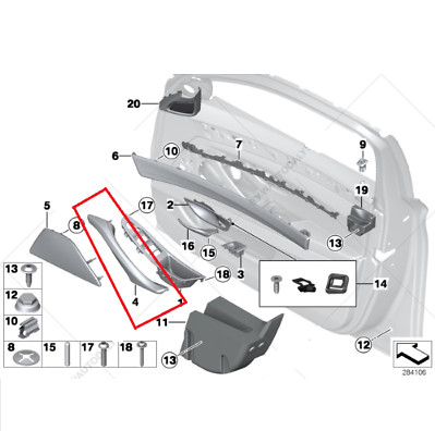 NEW BMW 5 F10 LEFT SIDE DOOR PULL HANDLE RHD 51417225849 ORIGINAL | eBay