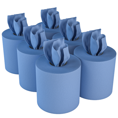 Blue CentreFeed Rolls 6,12,18,48 Paper Wipe Embossed Rolls 2 Ply Big ...