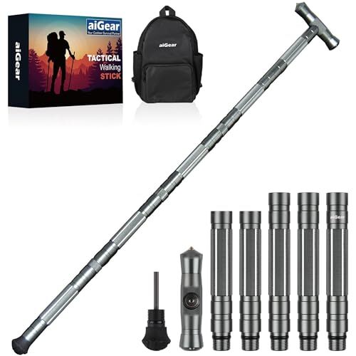 Tactical Walking Stick CNC Machined Aluminum Tactical Cane With Tools ...