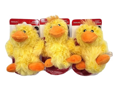 KONG Dr Noyz (3) Ducks SMALL Plush Squeaky Puppy Dog Fetch Toy w/Extra ...