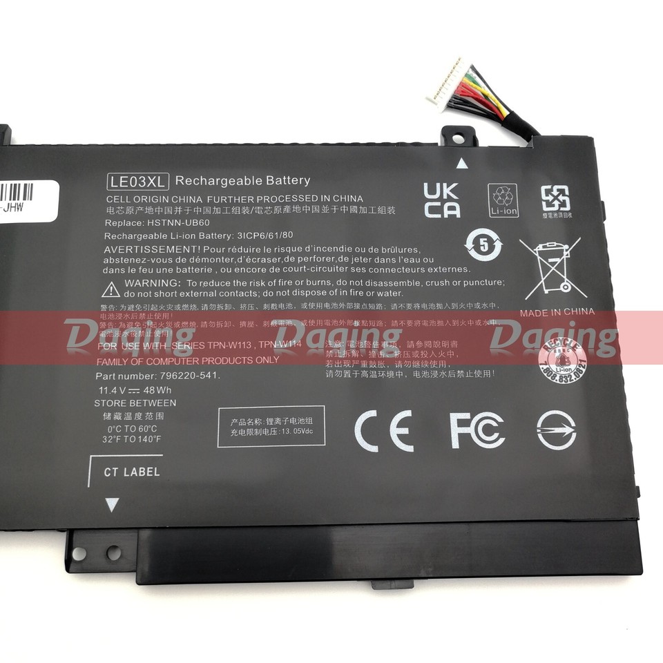 LE03XL Battery for HP Pavilion X360 13-A010D 796220-541 HSTNN-UB6O ...